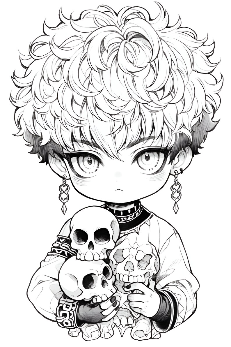 Chibi Colouring Pages, 30 Gothic Chibi Printable Colouring Pages ...