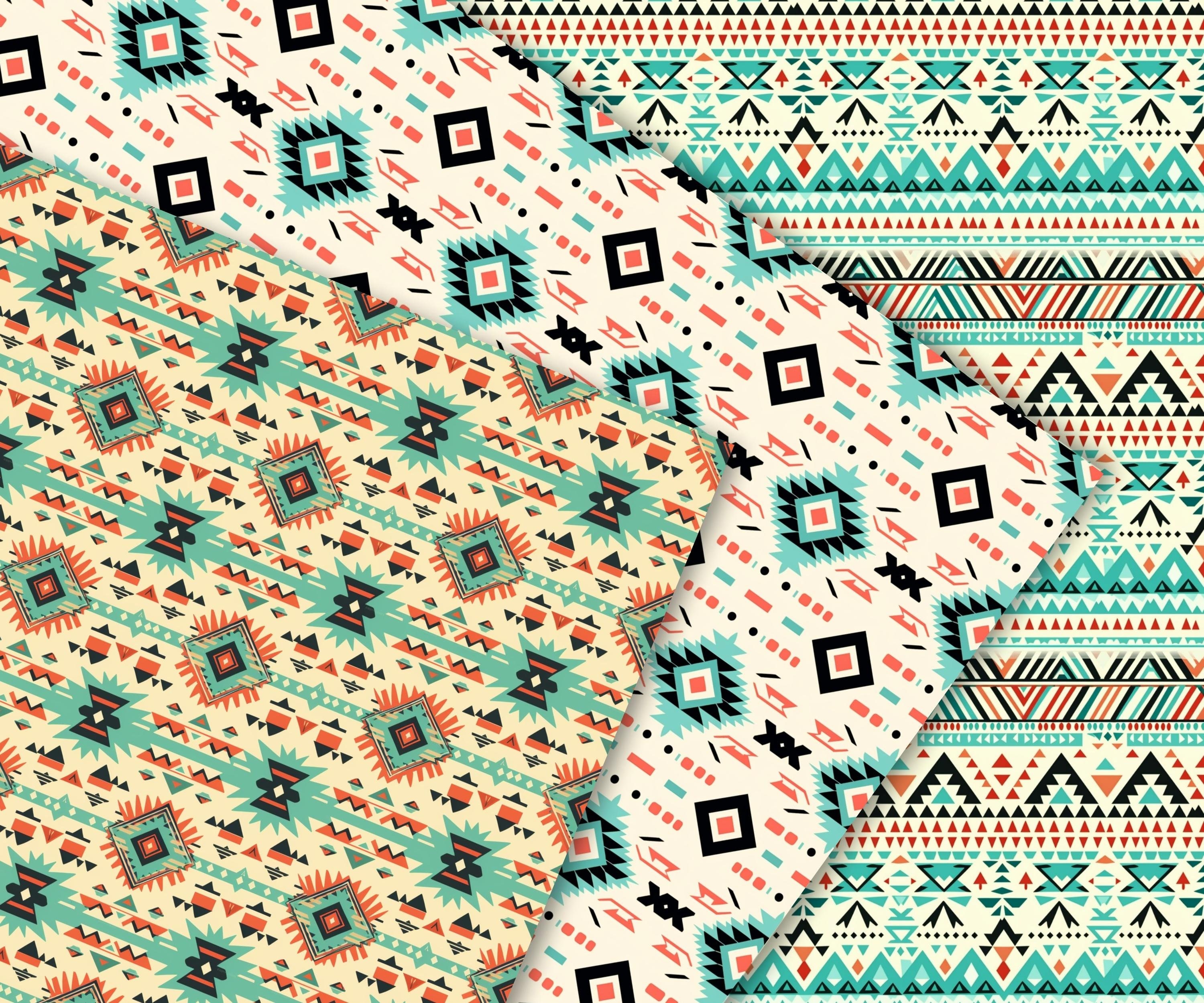 Aztec Patterns, 20 Rustic Aztec Seamless Digital Papers, Instant ...
