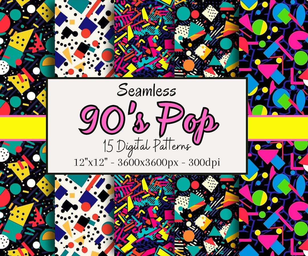 90's Patterns, 15 Seamless Digital Papers of Classic 90's Patterns for ...