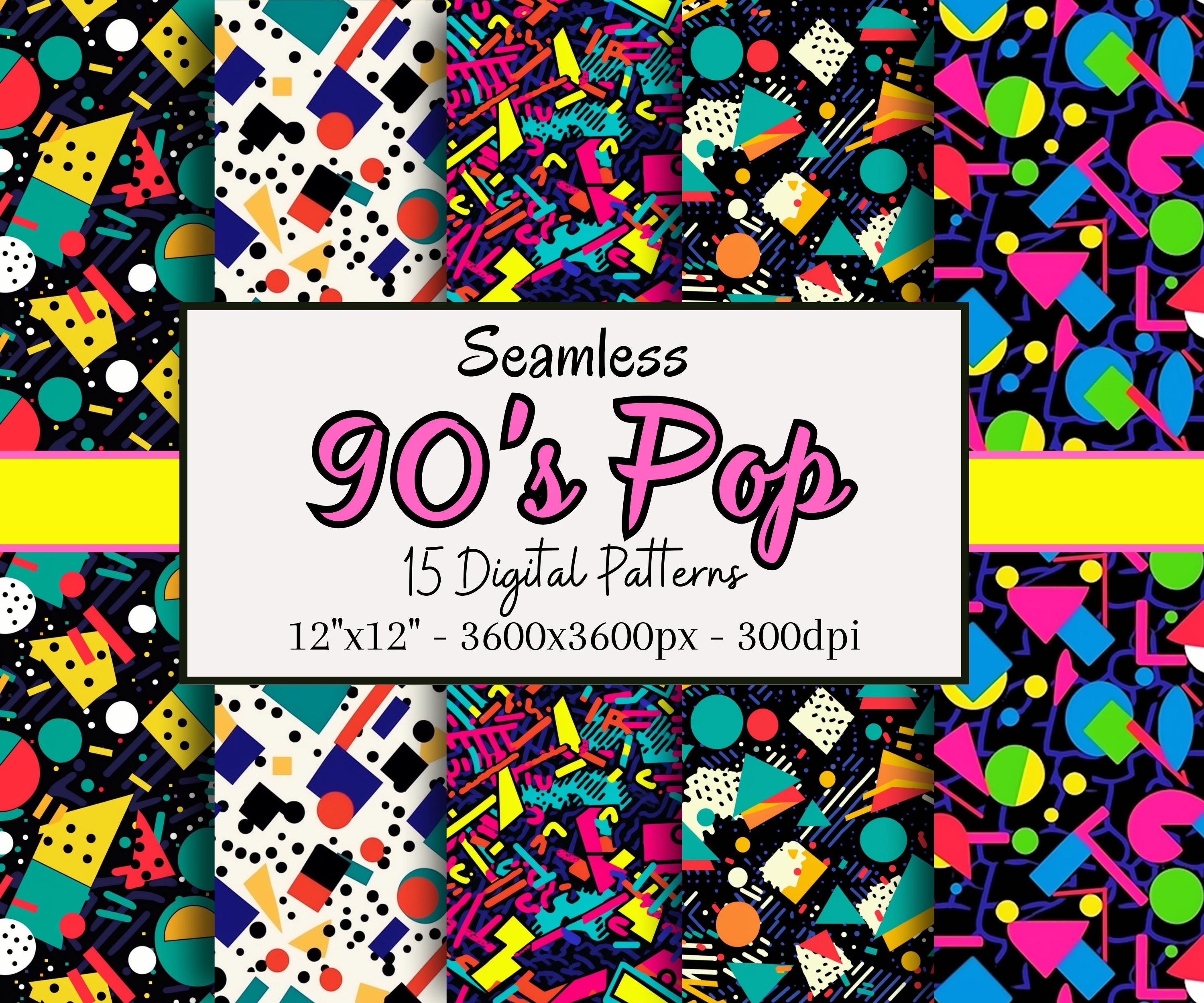 90's Patterns, 15 Seamless Digital Papers of Classic 90's Patterns for ...