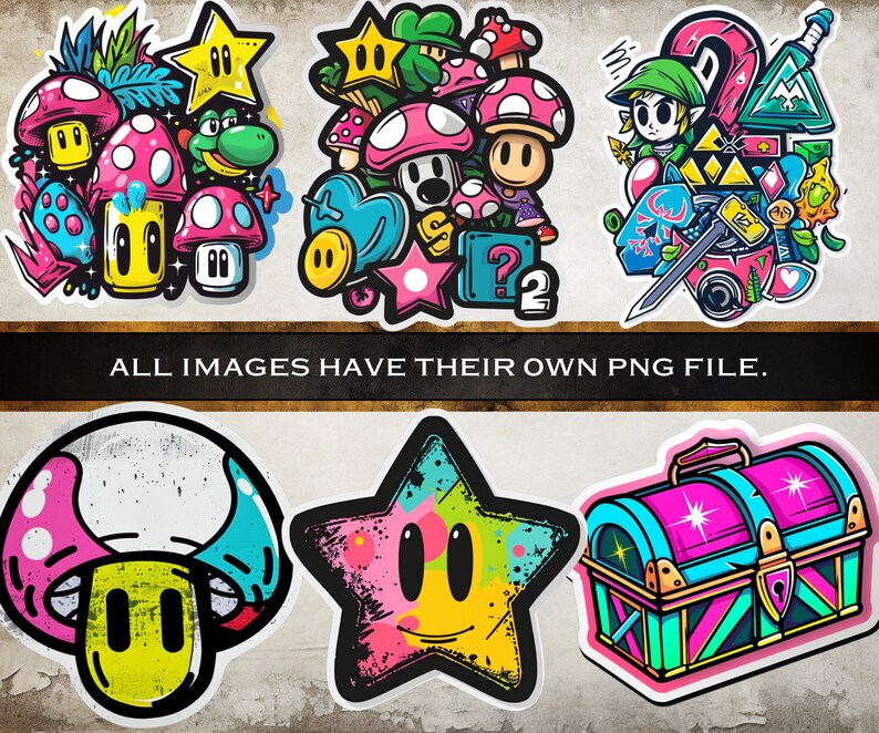 Gamer Sticker Pack, 50 Graffiti Themed Digital Stickers, Transparent ...