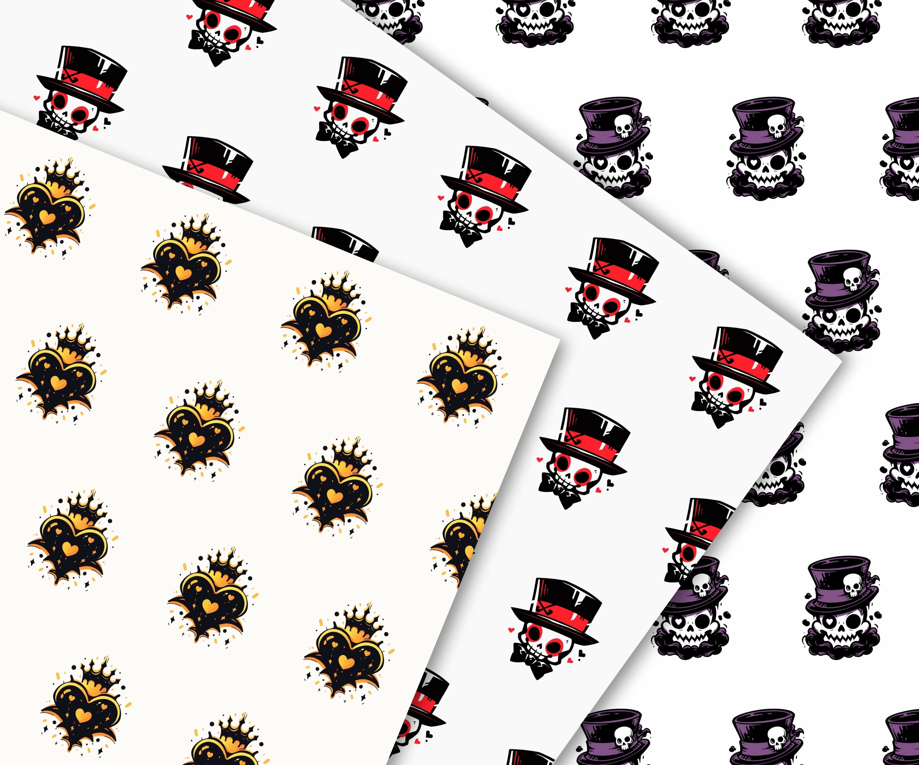 Gothic Line Art Patterns, 20 Fun Gothic Themed Seamless Digital Paper ...