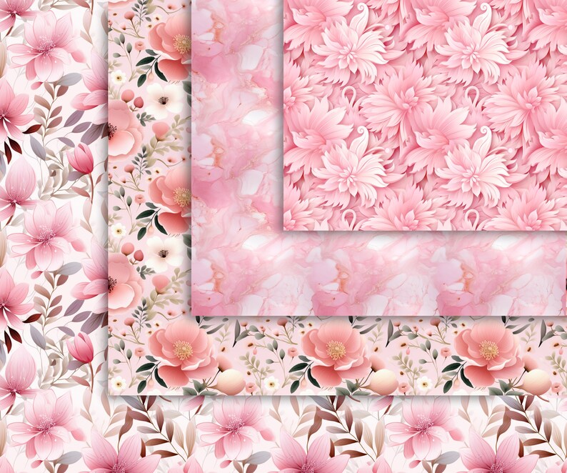 Pastel Pink Patterns, 20 Elegant Pastel Pink Seamless Digital Papers ...