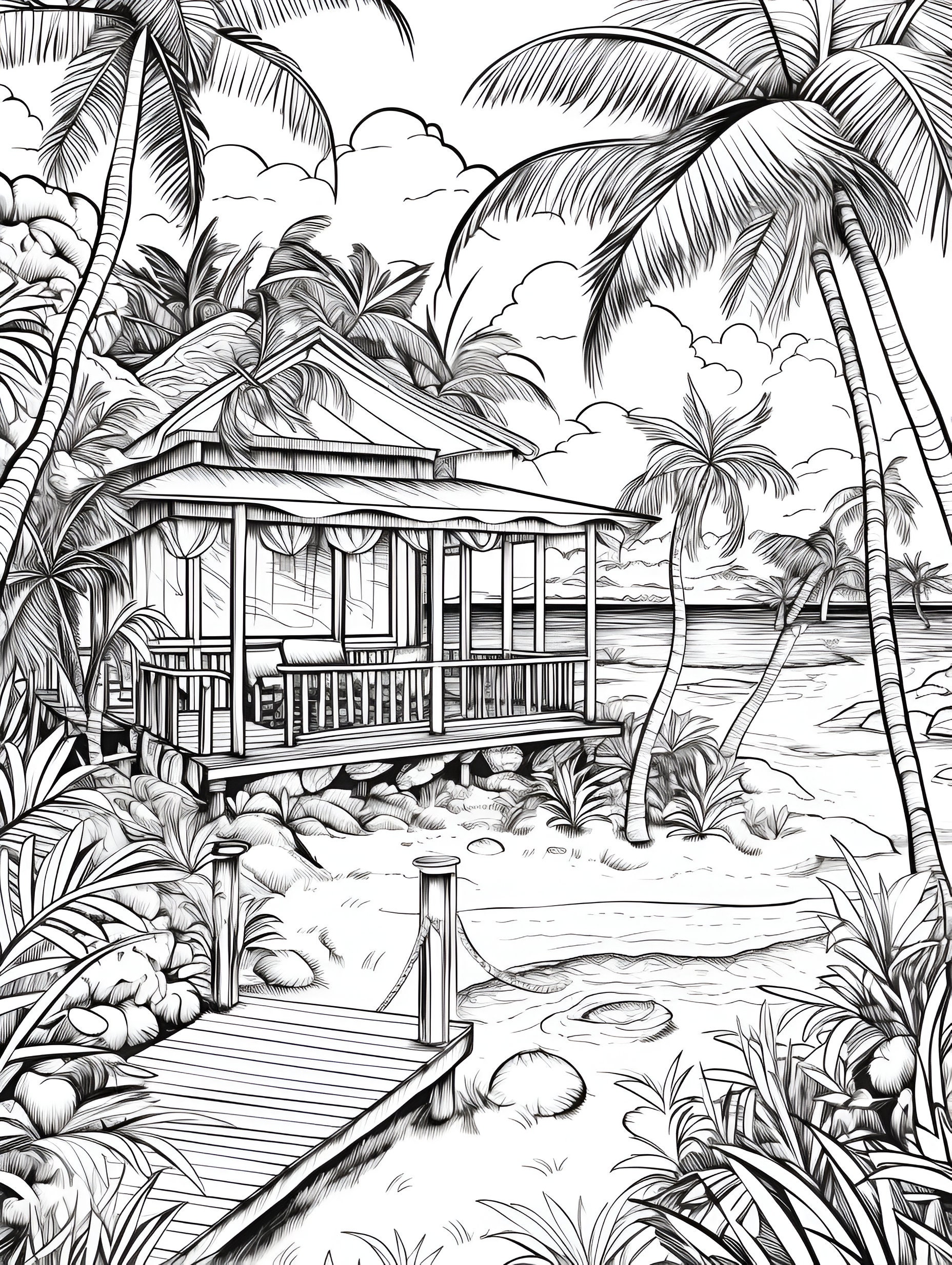 Beautiful Landscapes Colouring Pages, 50 Printable Colouring Pages ...