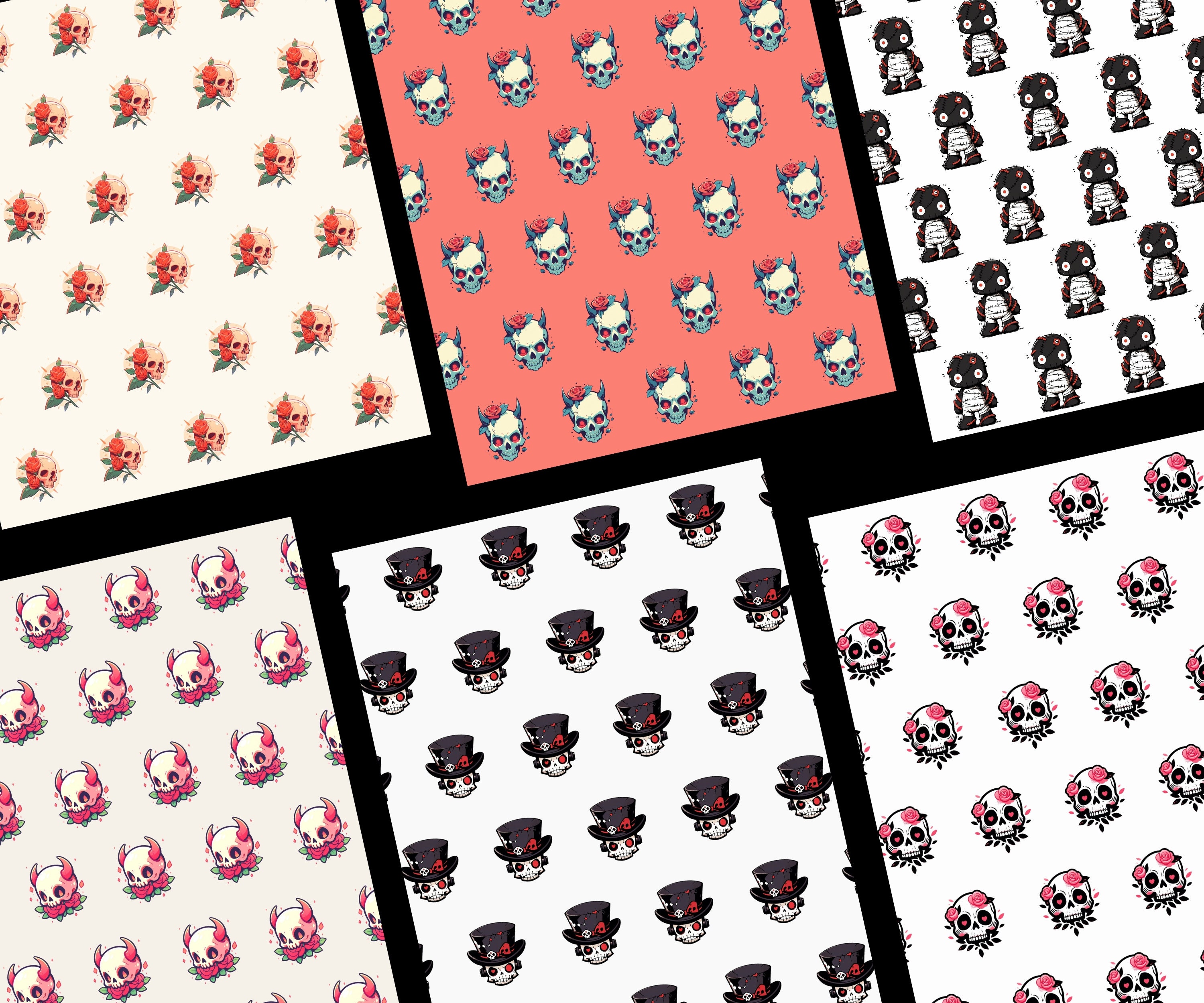 Funky Gothic Patterns, 20 Fun Gothic Themed Seamless Digital Papers ...