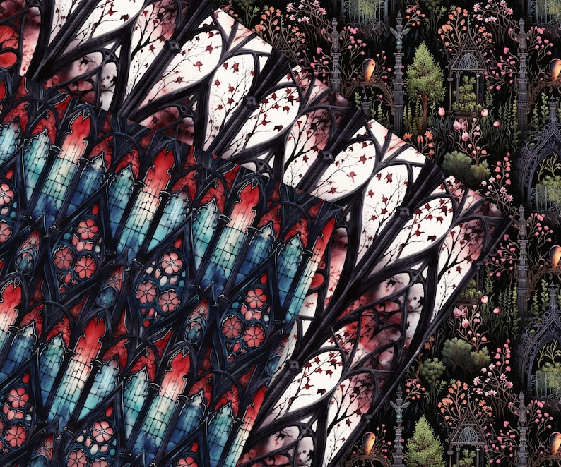 Watercolour Gothic Digital Paper, 20 Seamless Gothic Patterns in Watercolour, Instant Download ...