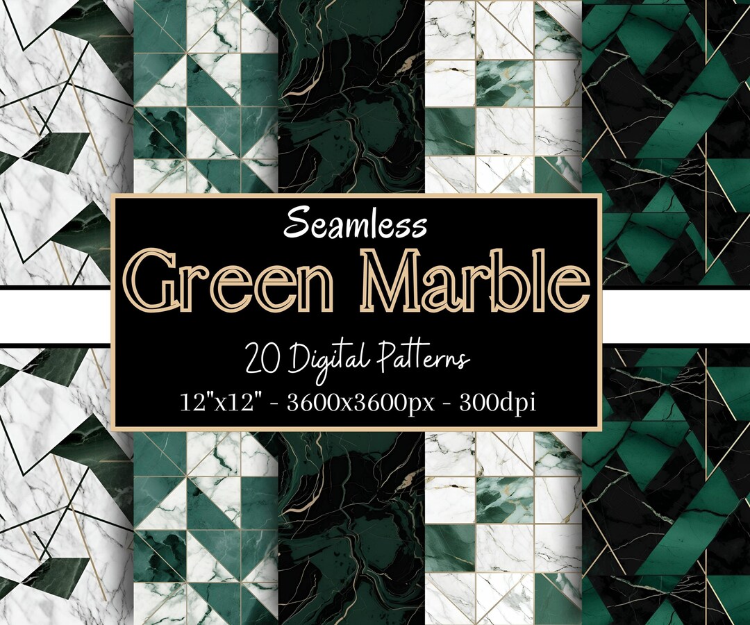 Marble Seamless Digital Patterns, 20 Green Marble Digital Papers Great ...