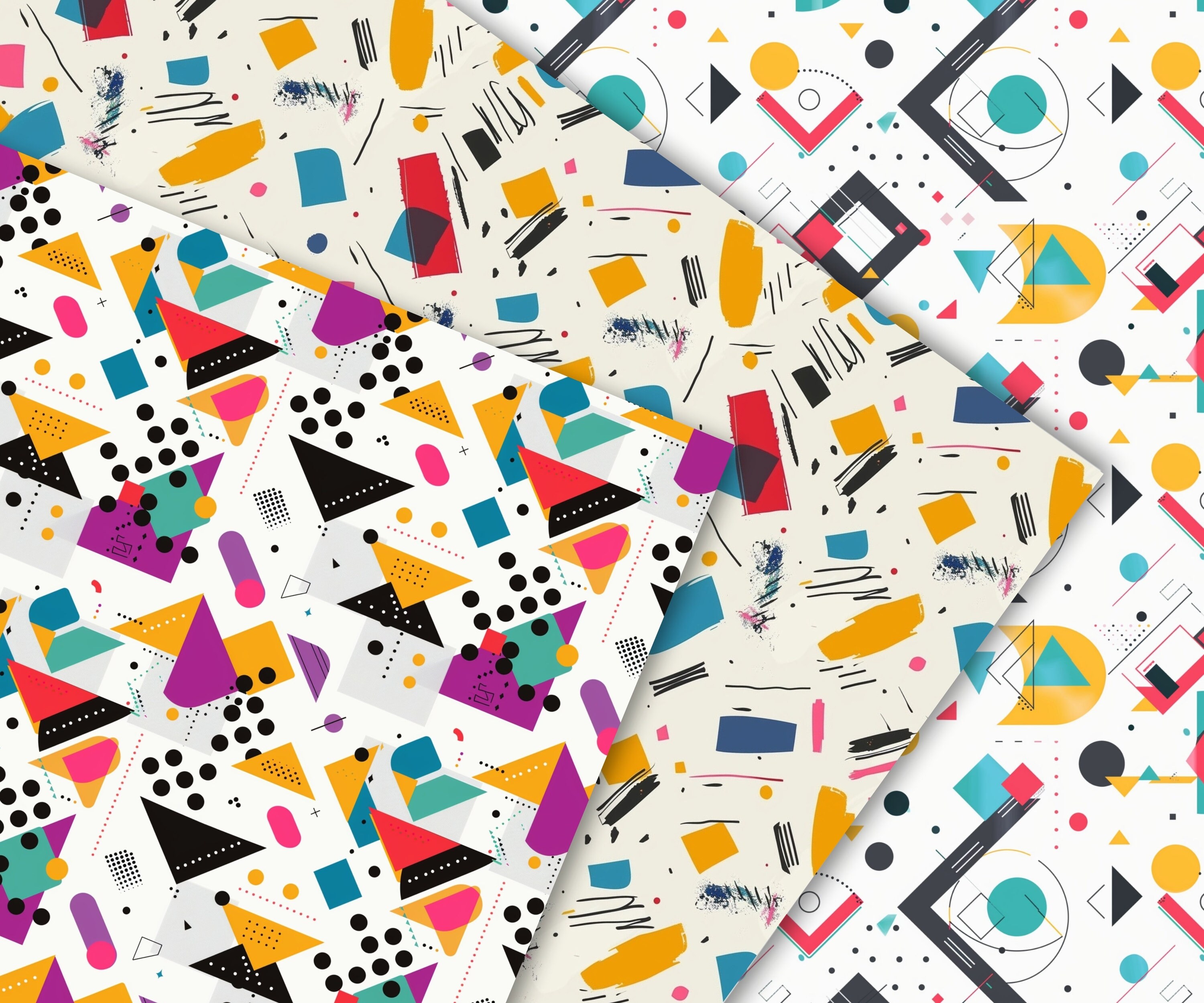 Geometric Digital Patterns, 20 Seamless Digital Papers of Light ...