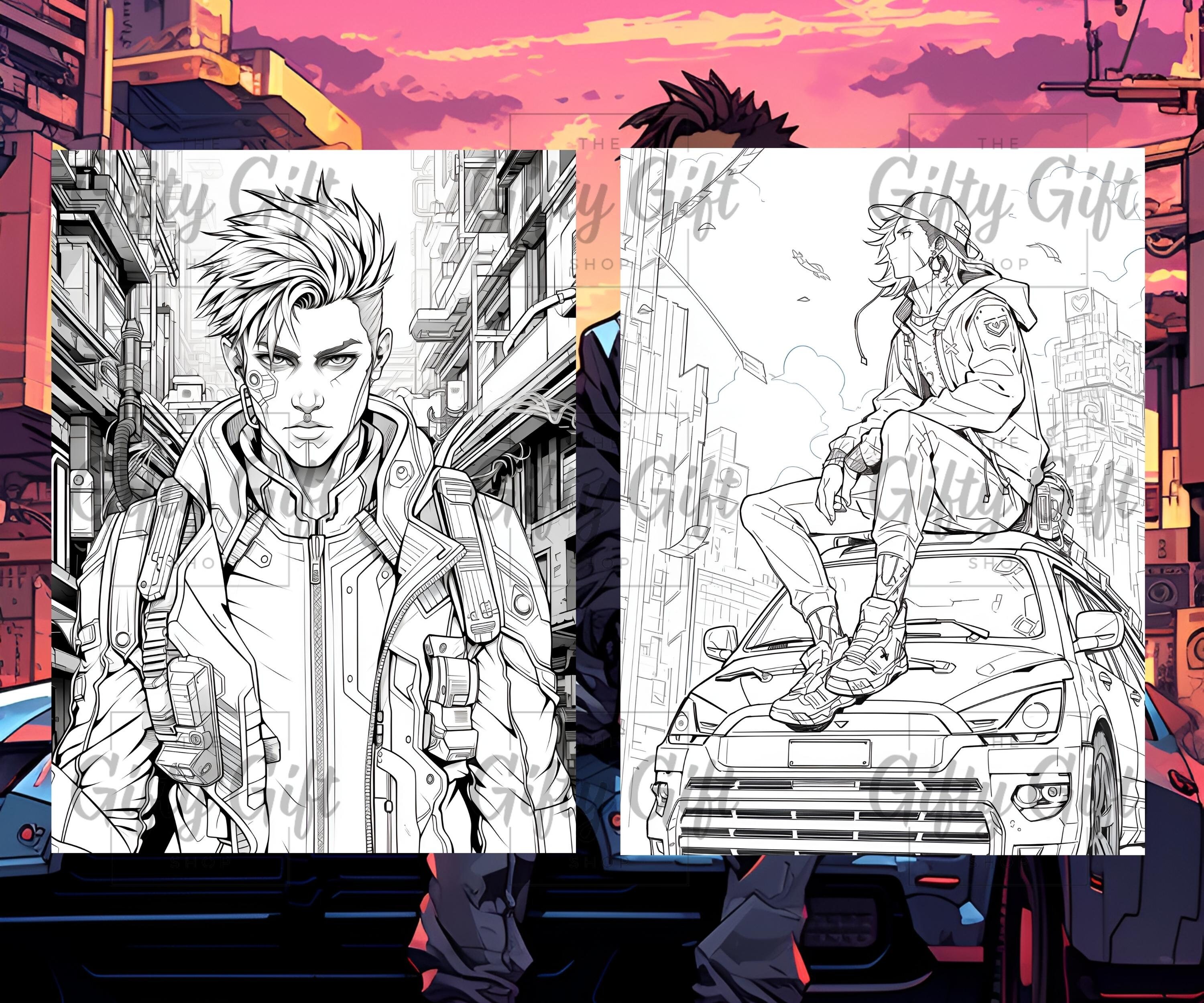 Cyberpunk Colouring Book, 40 Printable Colouring Pages for Adults and ...