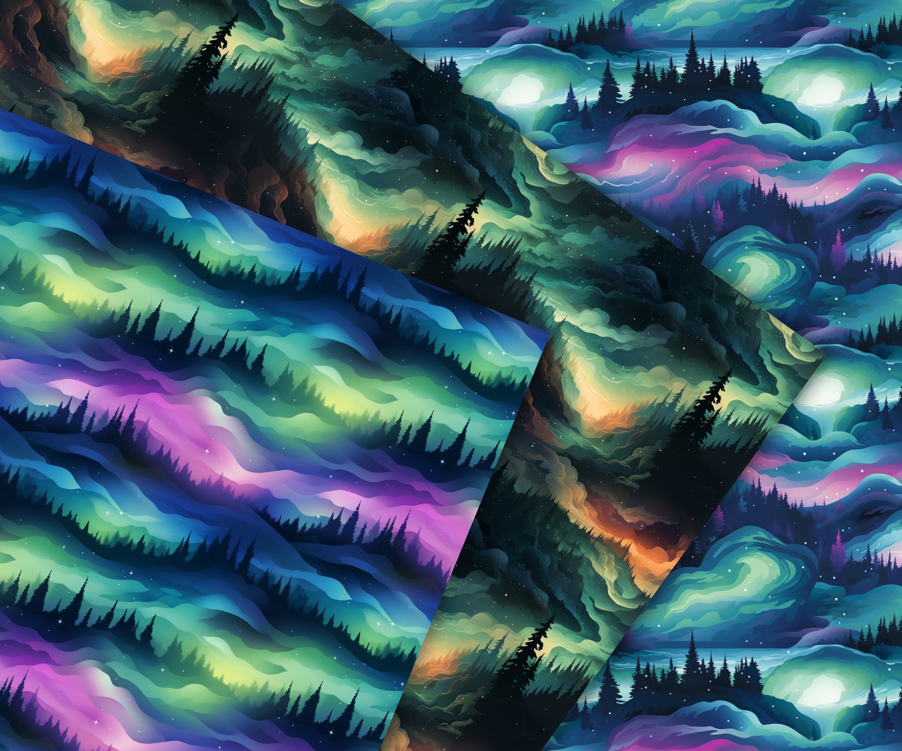 Celestial Dream Patterns, 20 Cosmic Sky Seamless Digital Papers ...