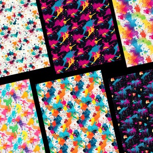 Paint Splatter Patterns, 20 Vibrant Paint Seamless Digital Papers ...