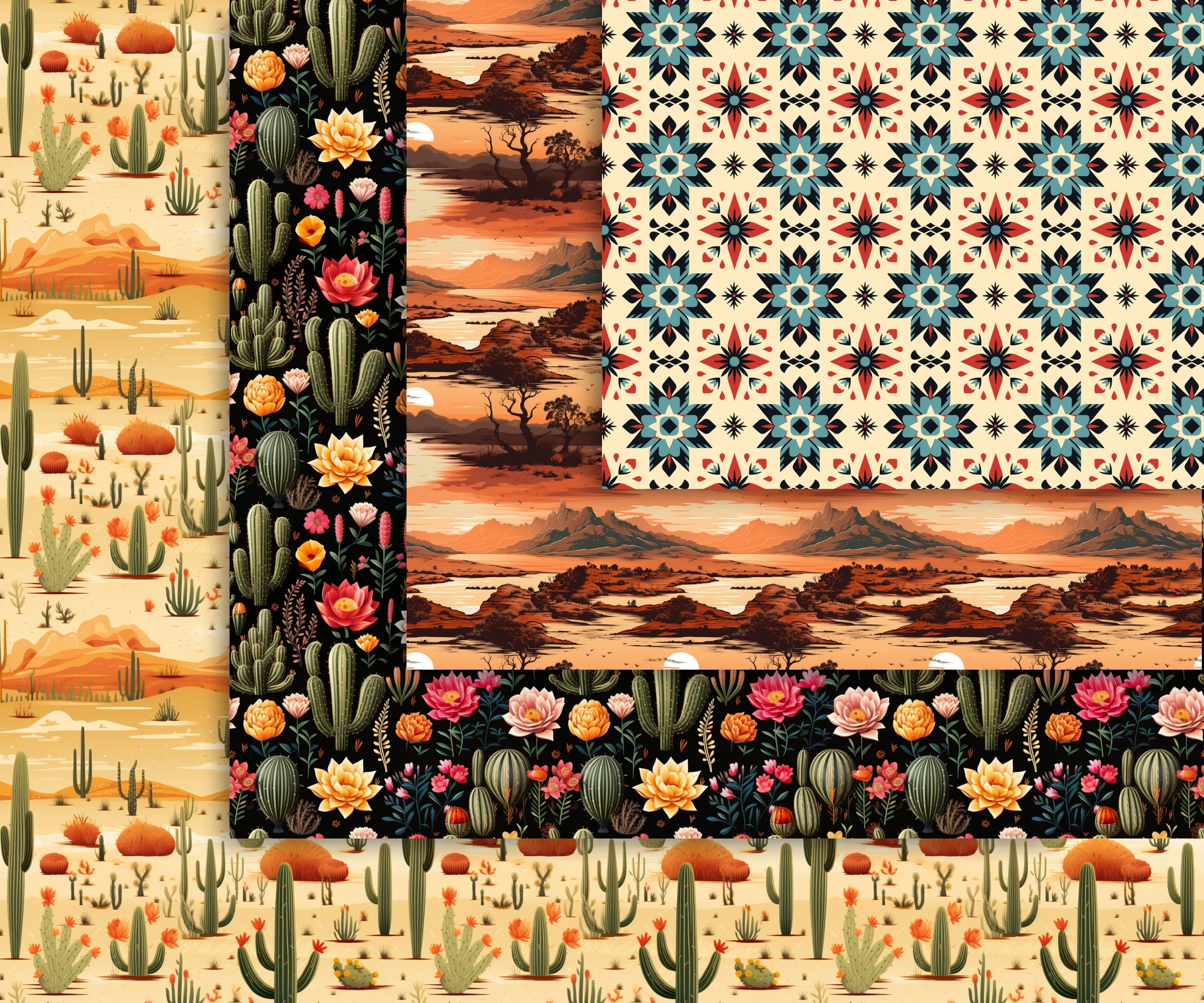 Wild West Patterns, 25 Western Themed Seamless Digital Papers, Instant ...