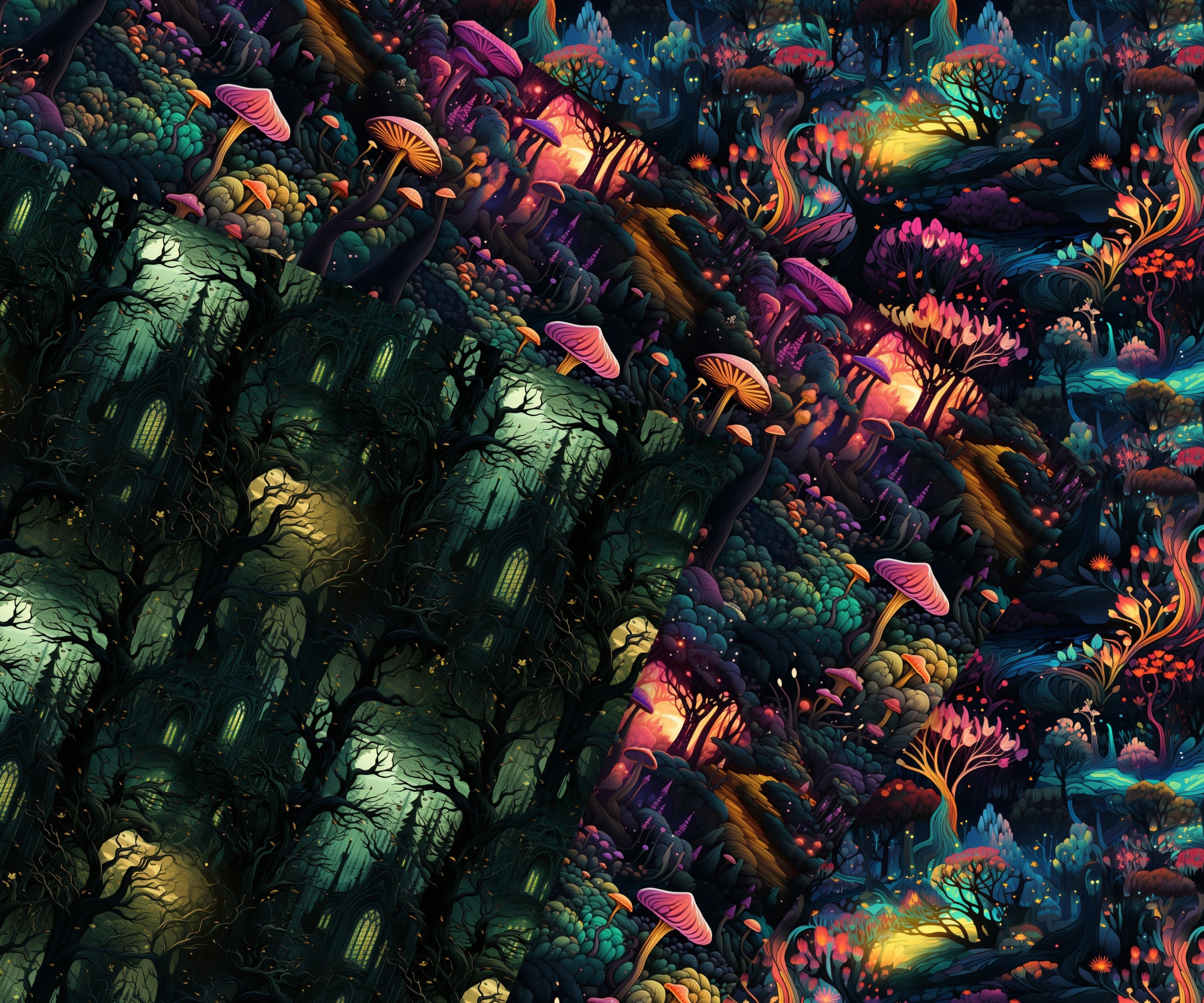 Enchanted Forest Patterns, 20 Fantasy Seamless Digital Papers, Instant ...