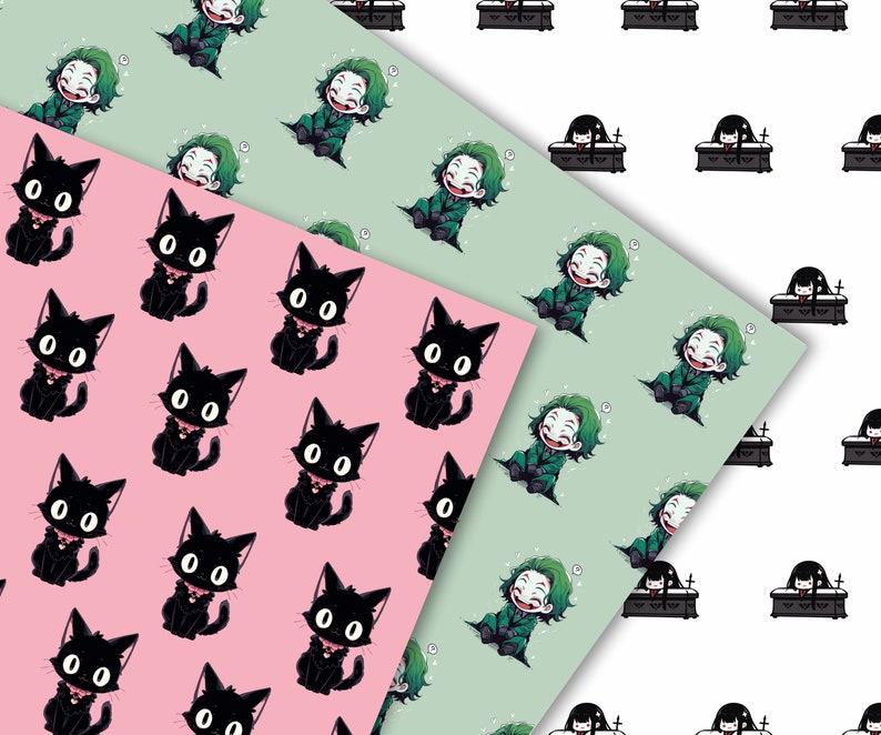 Gothic Doodle Patterns, 20 Fun Gothic Themed Seamless Digital Papers ...