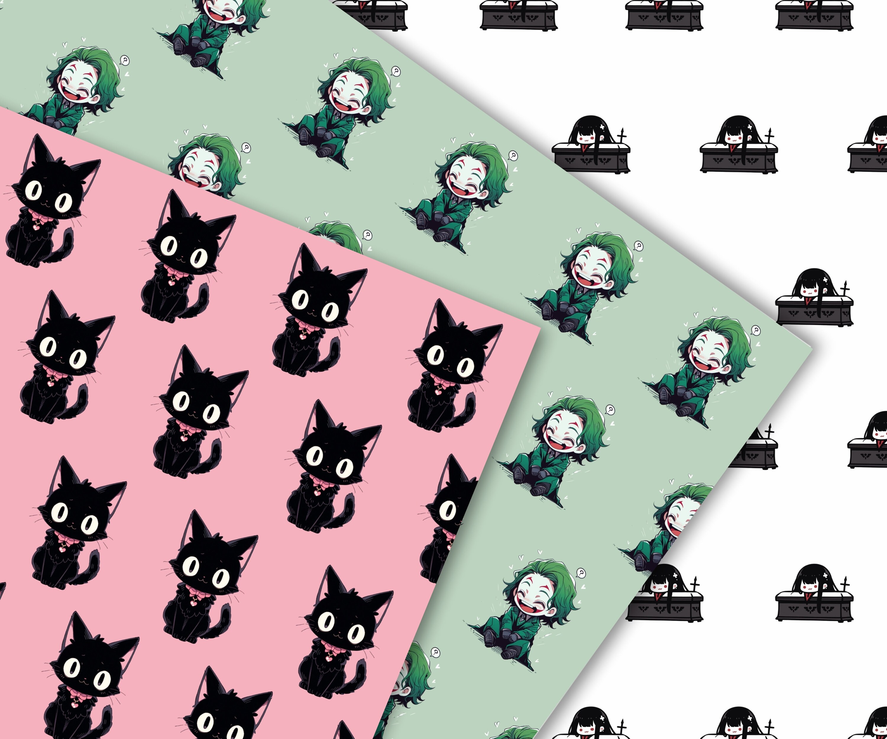 Gothic Doodle Patterns, 20 Fun Gothic Themed Seamless Digital Papers ...