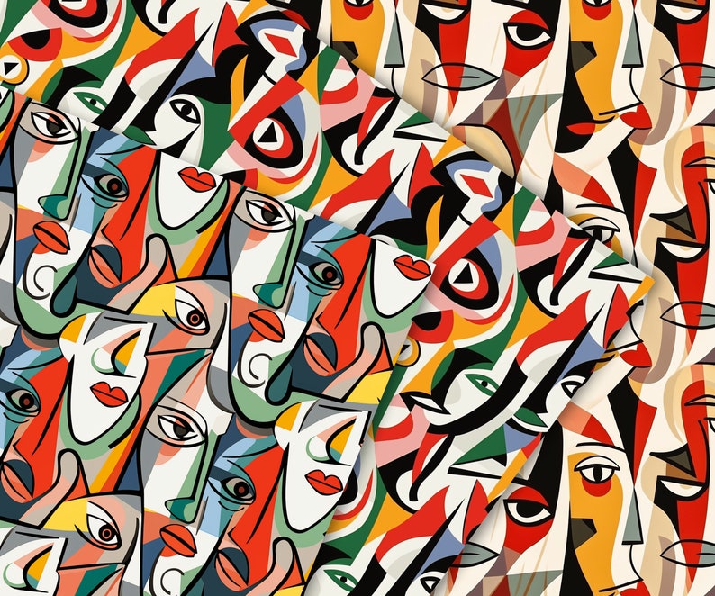 Picasso Patterns, 25 Picasso Inspired Seamless Digital Papers, Instant ...
