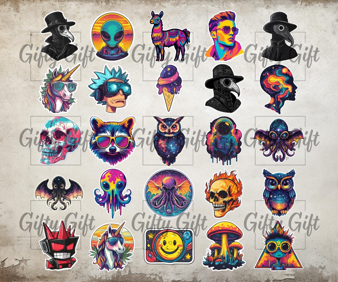 Assorted Sticker Pack, 100 Stickers Mega Pack, Cool Sticker Pack ...