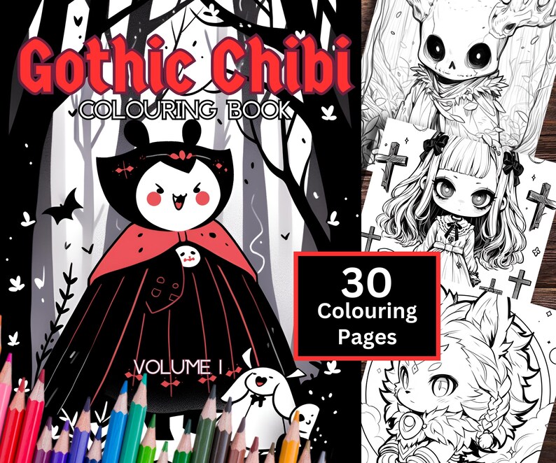 Chibi Colouring Pages, 30 Gothic Chibi Printable Colouring Pages ...