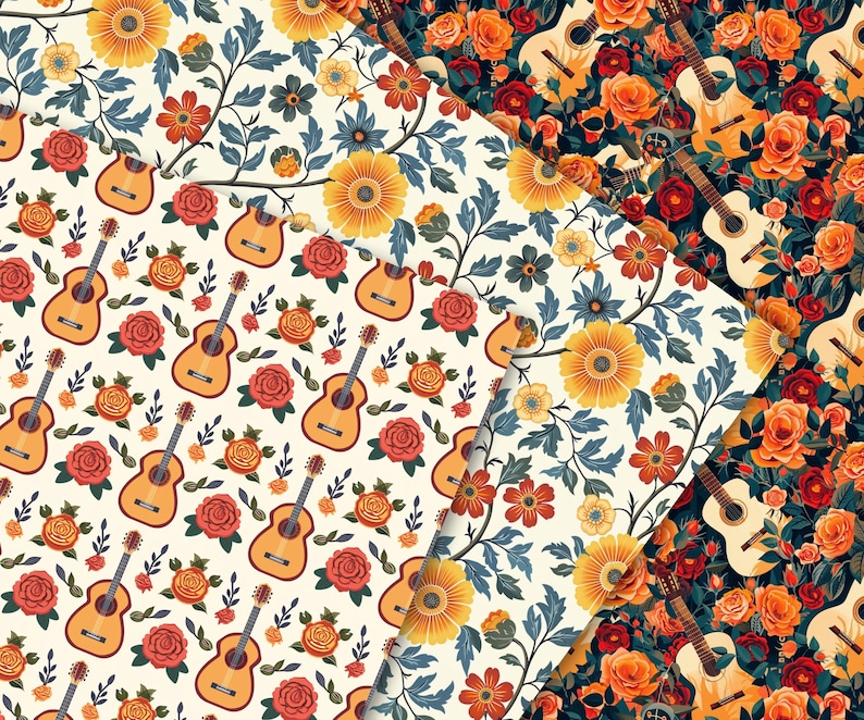 Spanish Seamless Patterns, 24 Spain Themed Digital Papers, Espanola ...