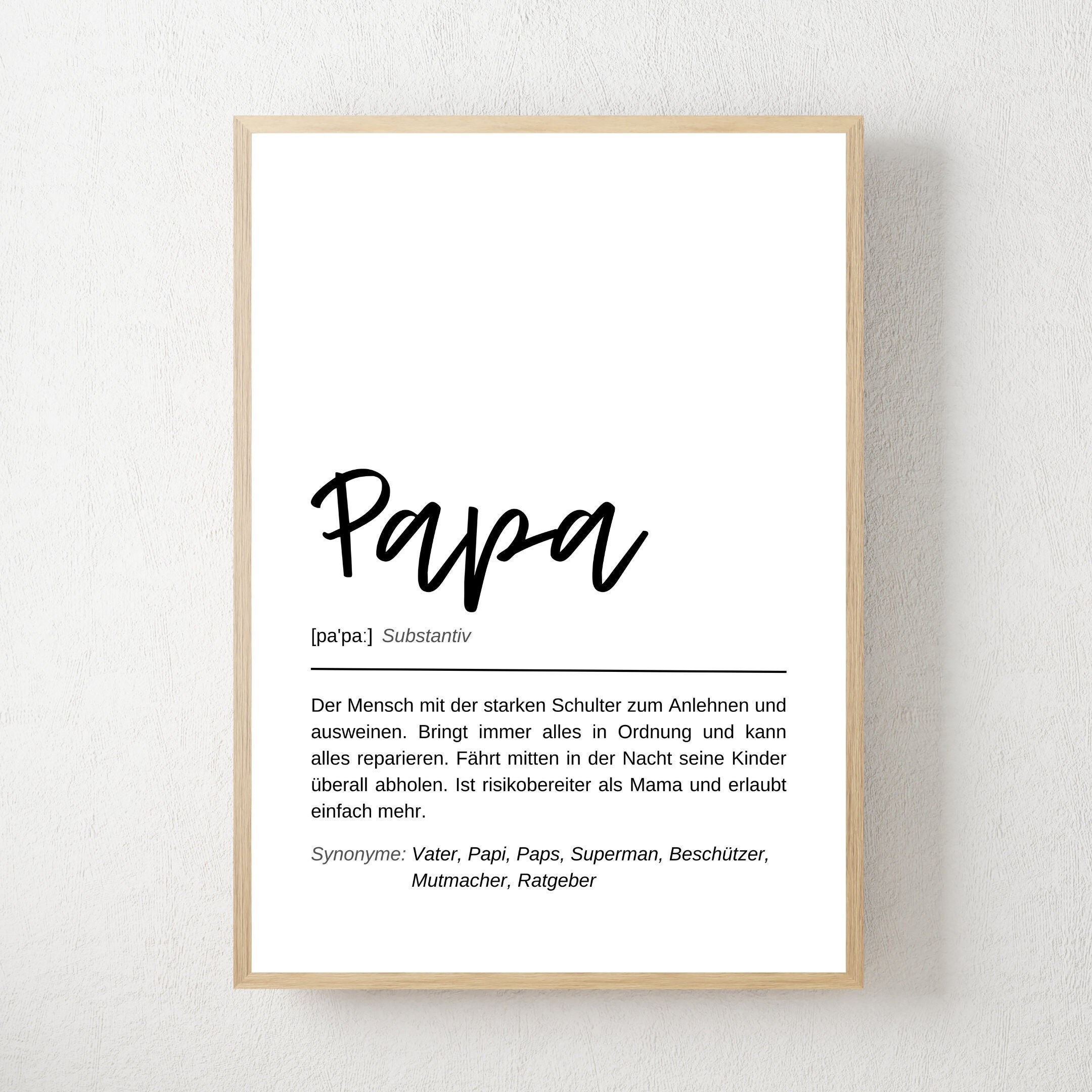 Afiche de definición PAPA también para imprimir tú - Etsy México