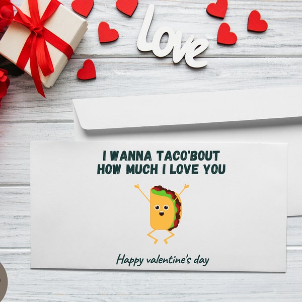 Taco Valentine Card - Etsy
