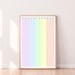 Annual Year at a Glance Planner, Wall Calendar Printable, Rainbow Large ...