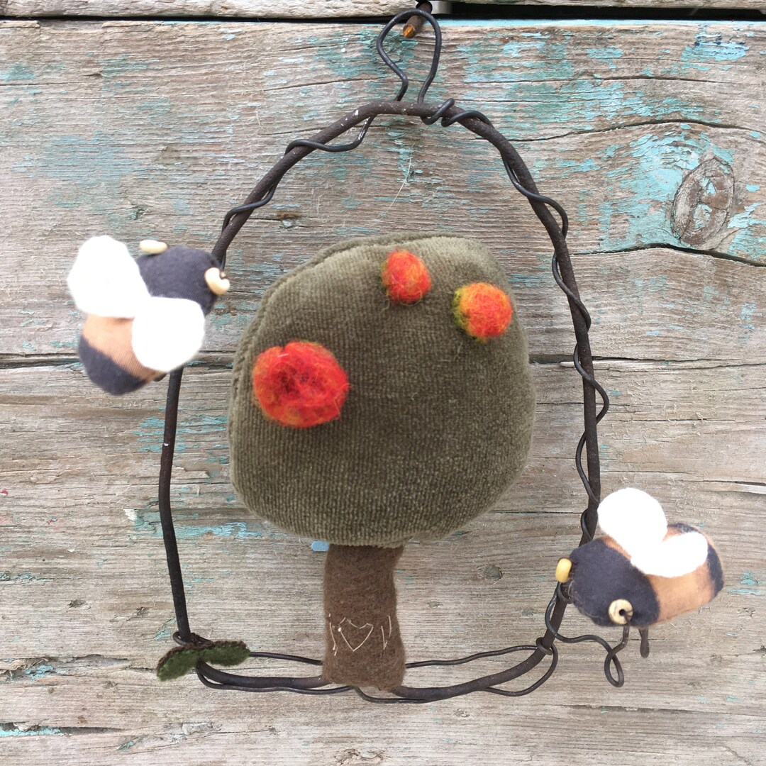 Handmade Spring Rag Tree / Bees Rag Doll / Insect Doll / Fabric Tree ...