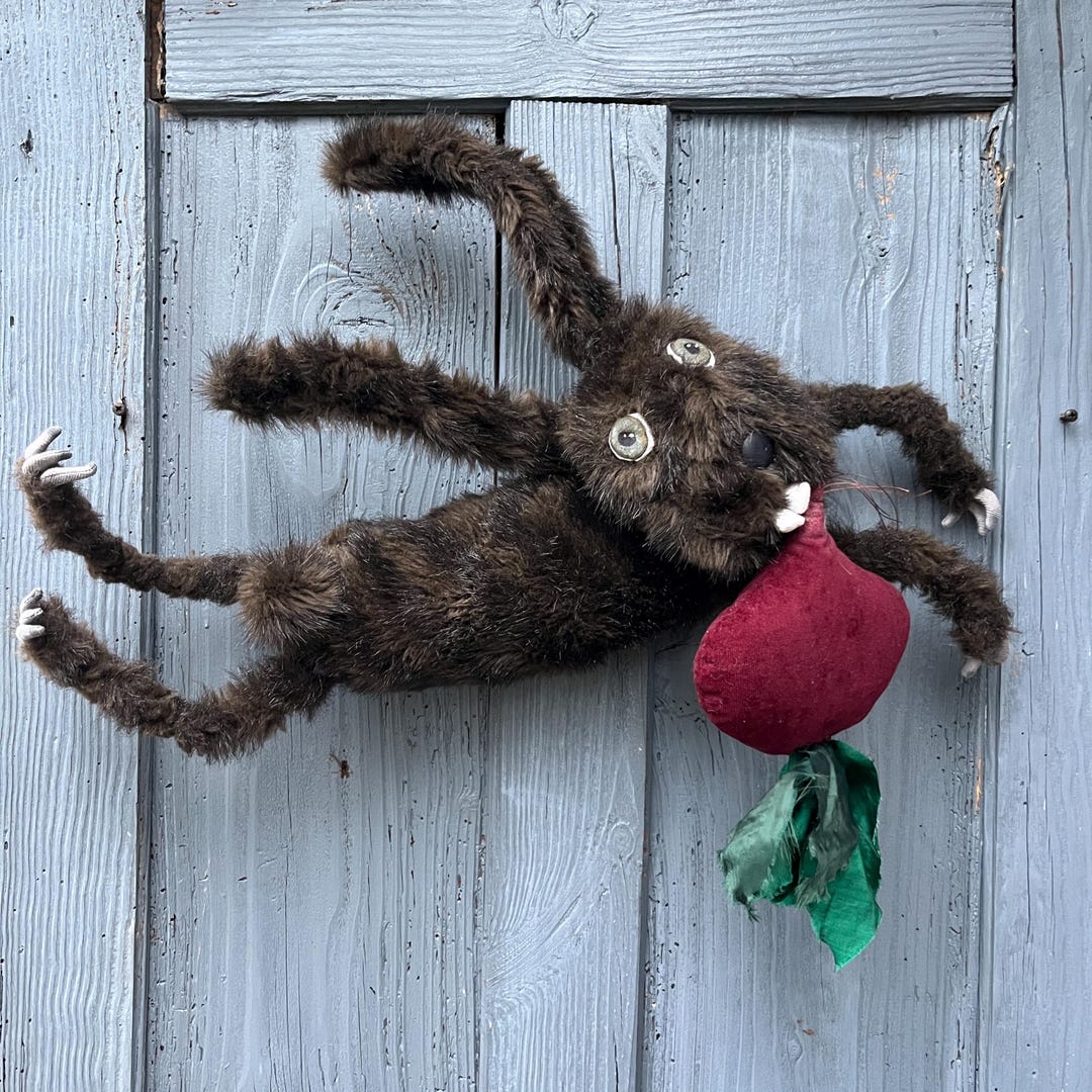Handmade Ostara Rabbit Rag Doll With Radish – Pagan Wall Hanging ...