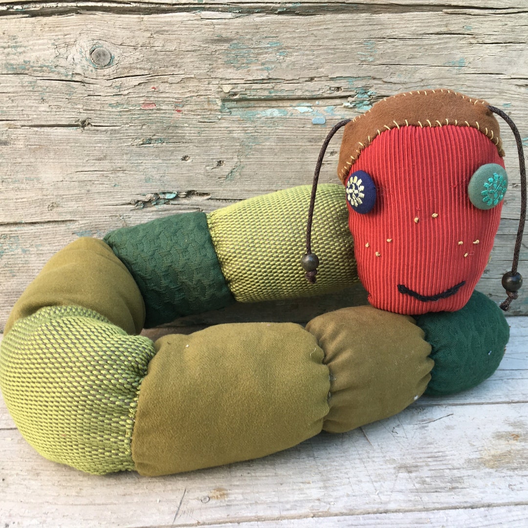 Handmade Green Caterpillar Rag Doll /animal Art Doll / - Etsy