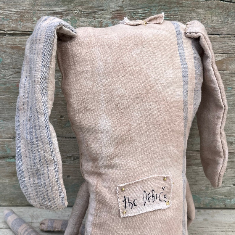 Handmade Bunny Nanika Rag Doll / Handsewn Upcycled Fabric Art Doll ...