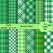 Green Plaid Background Digital Papers Green Buffalo Digital Scrapbook ...