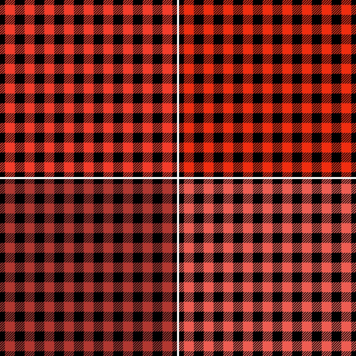 Red Plaid Background Digital Papers Red Buffalo Plaid Digital Scrapbook ...