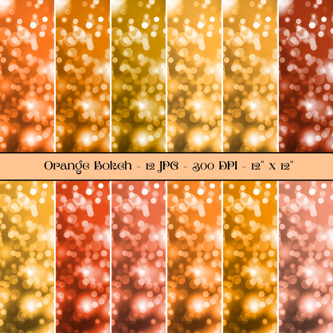 Orange Bokeh Background Digital Papers Peach Bokeh Scrapbook - Etsy