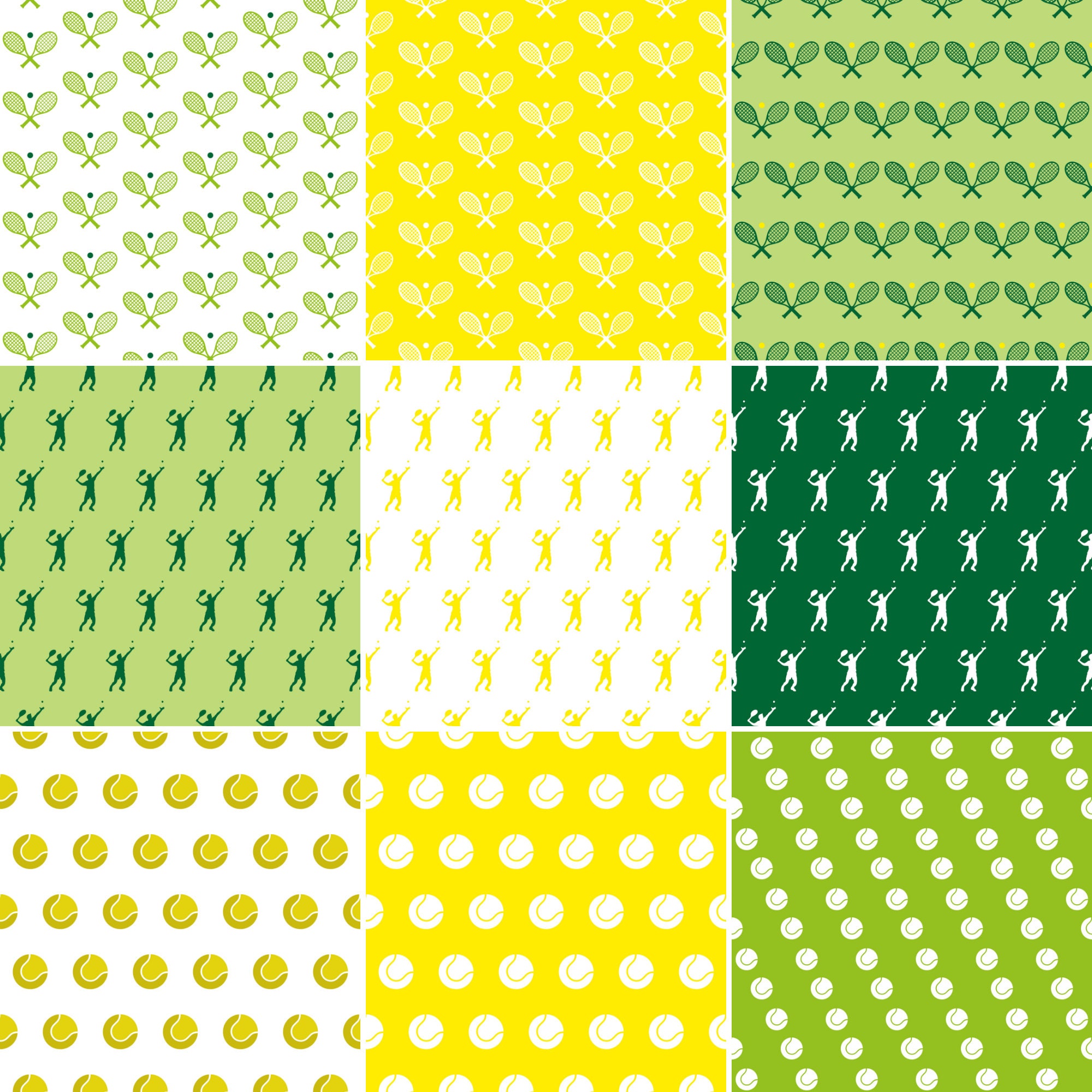 Tennis Digital Papers Tennis Background Sport Scrapbook Paper Pattern ...