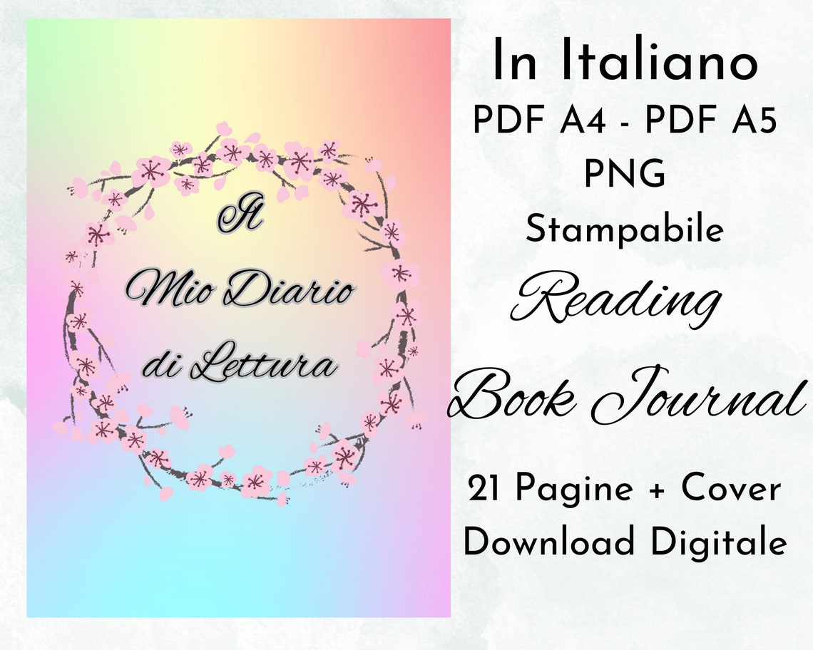 Reading Diary in Italian Printable Reading Diary Book Journal Italian ...