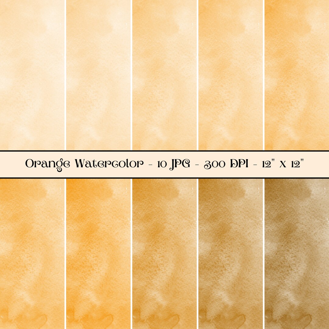 Orange Watercolor Background Digital Papers Watercolor Texture - Etsy
