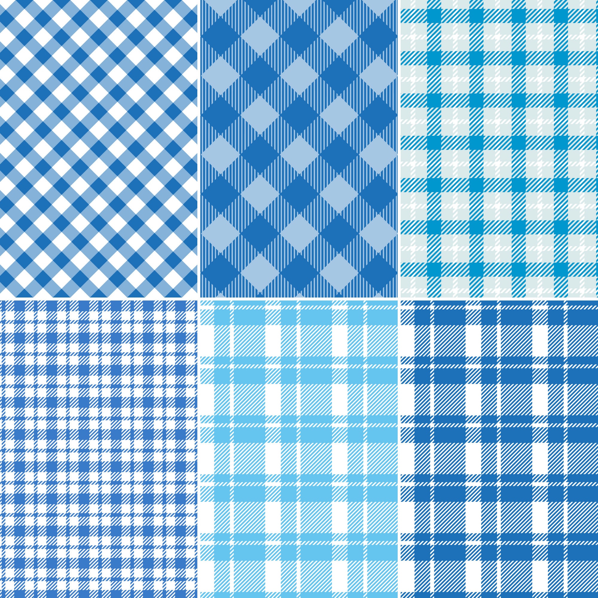 Blue Plaid Background Digital Papers Blue Buffalo Digital Scrapbook ...