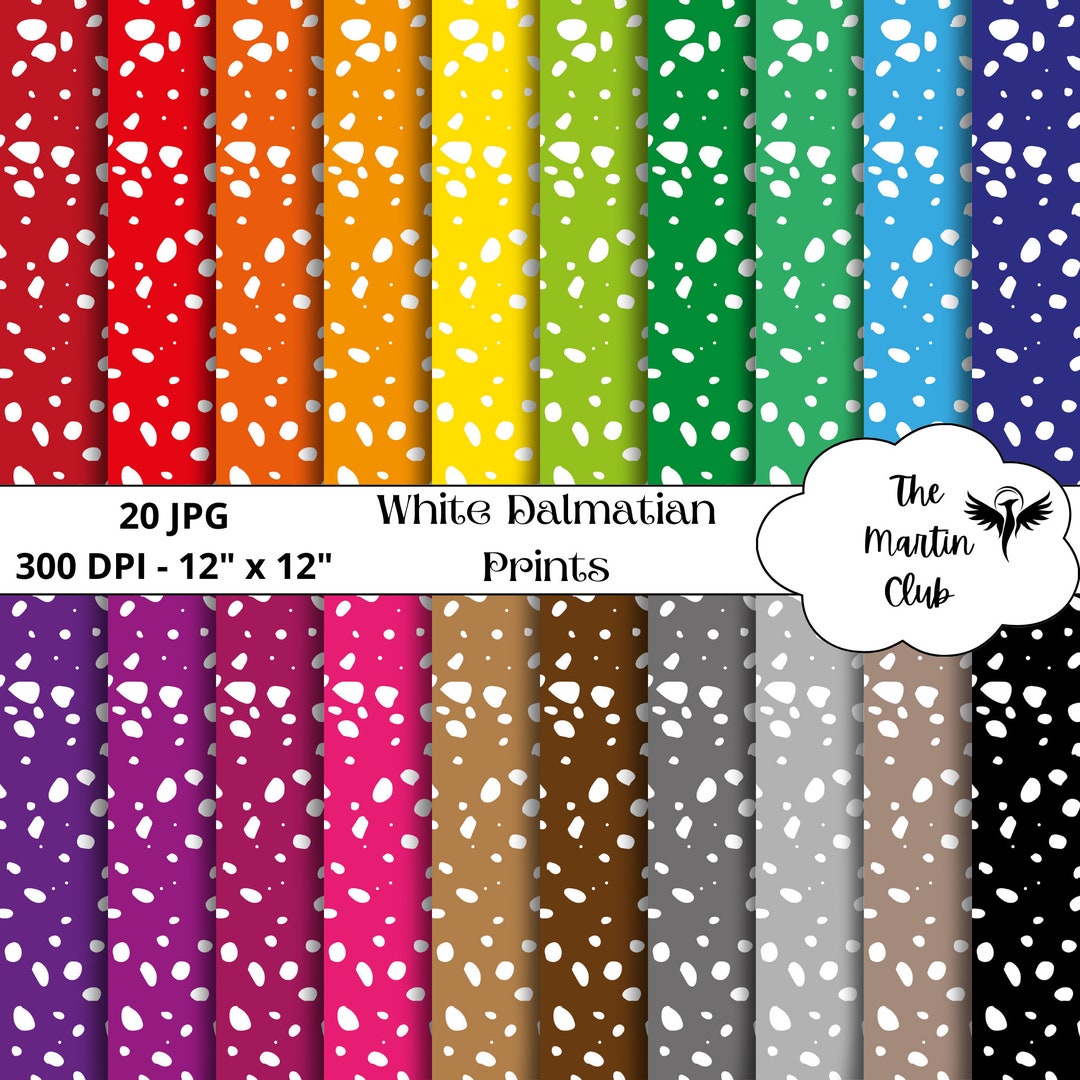 White Dalmatian Print Background Digital Papers Dalmatian Spots Digital ...