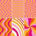 Retro Groovy Background Digital Papers Orange Pink Groovy 60' 70' Retro ...
