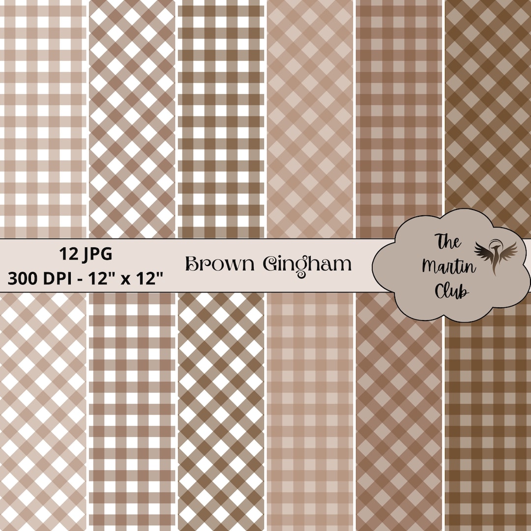 Brown Gingham Background Digital Papers Brown Chocolate Gingham Digital ...