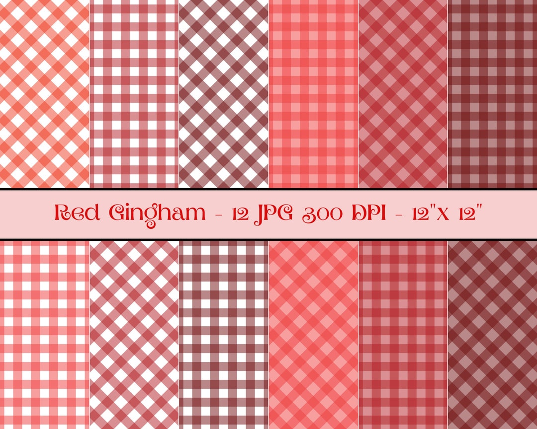 Red Gingham Background Digital Papers Red Gingham Digital - Etsy
