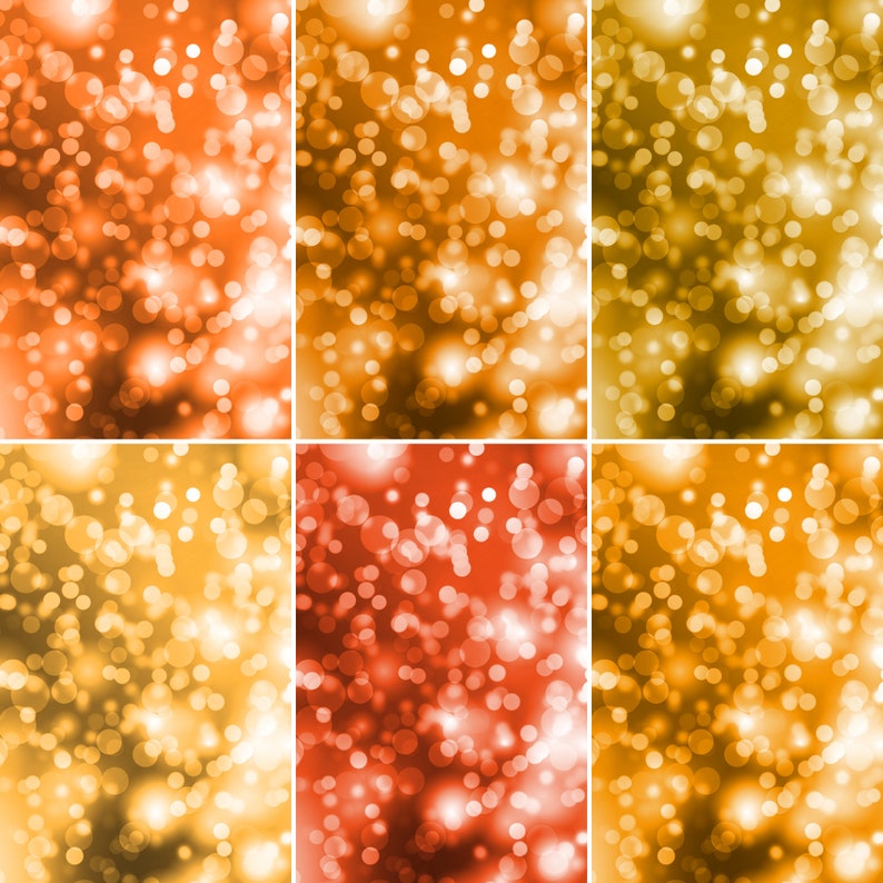 Orange Bokeh Background Digital Papers Peach Bokeh Scrapbook Paper ...