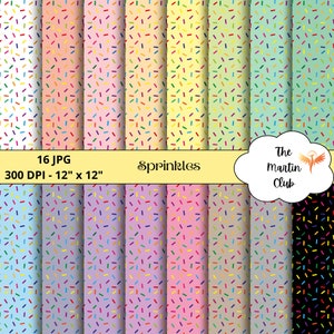 Sprinkles Background Digital Papers Rainbow Confetti Sprinkles ...