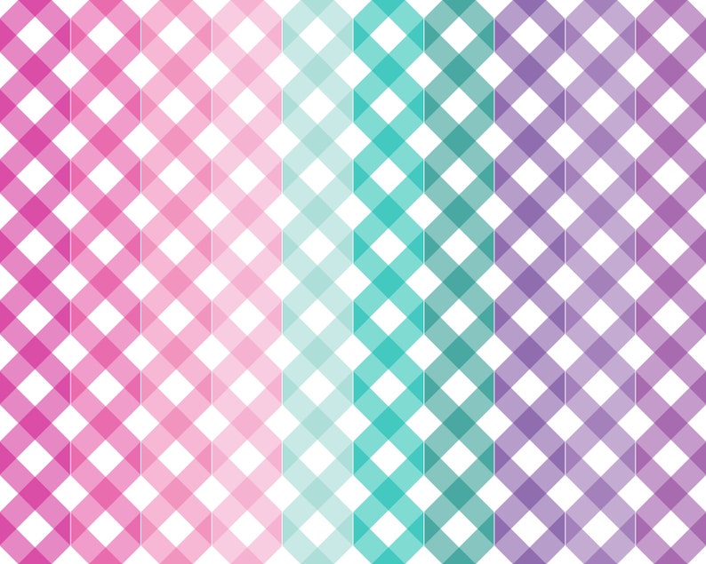 Gingham Background Digital Papers Pastel Diagonal Gingham - Etsy