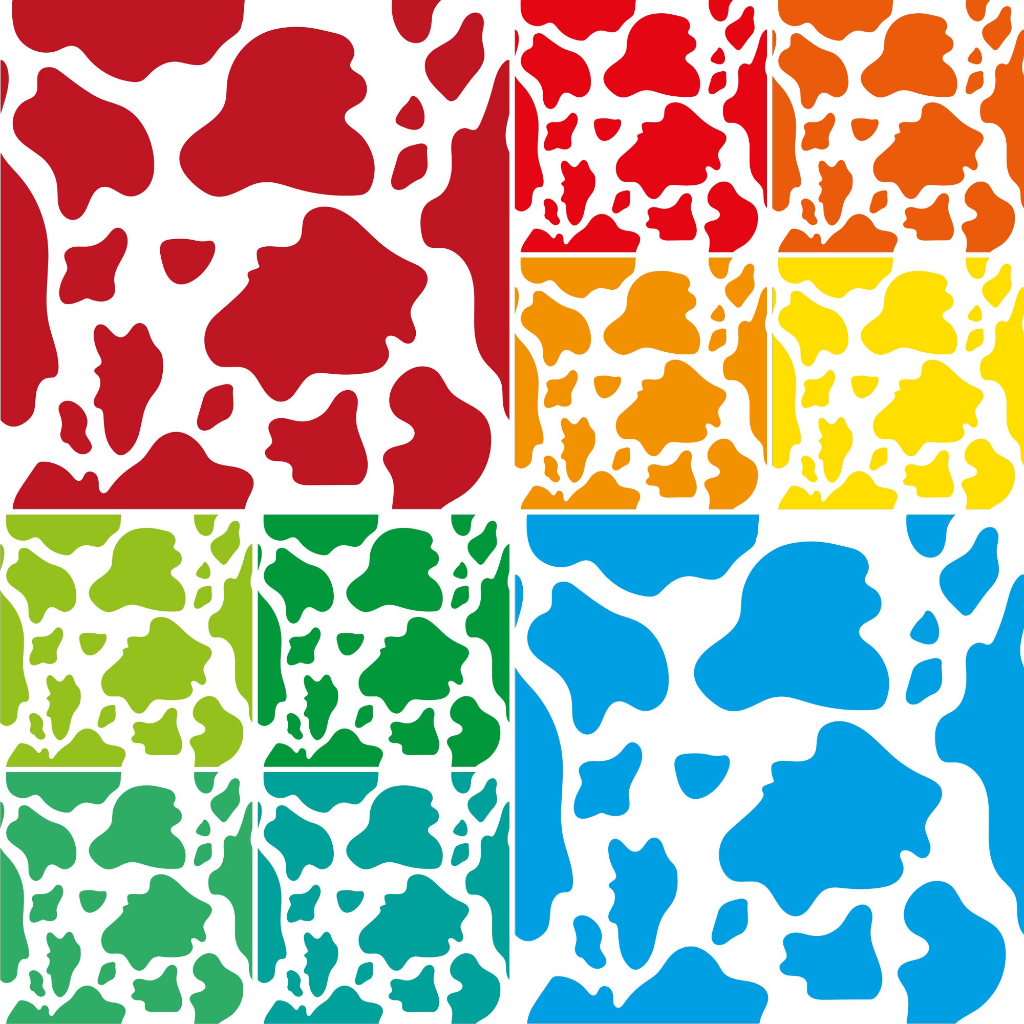 Cow Print Background Digital Papers Rainbow Cow Print Scrapbook Paper ...