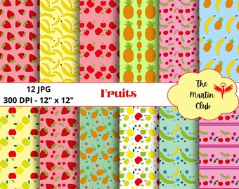 Apple Background Digital Papers Green Yellow Apples Scrapbook Paper ...