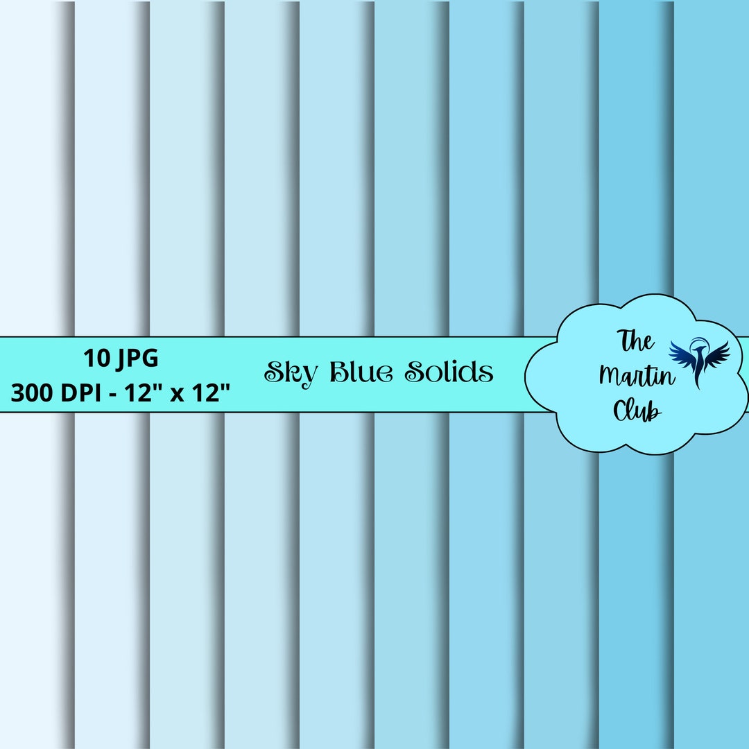 Sky Blue Solids Background Digital Papers Light Blue Solids Scrapbook ...