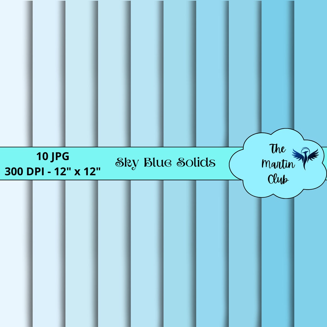 Sky Blue Solids Background Digital Papers Light Blue Solids Scrapbook ...