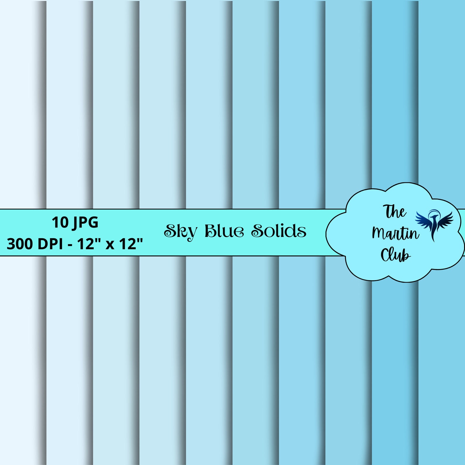 Sky Blue Solids Background Digital Papers Light Blue Solids Scrapbook ...