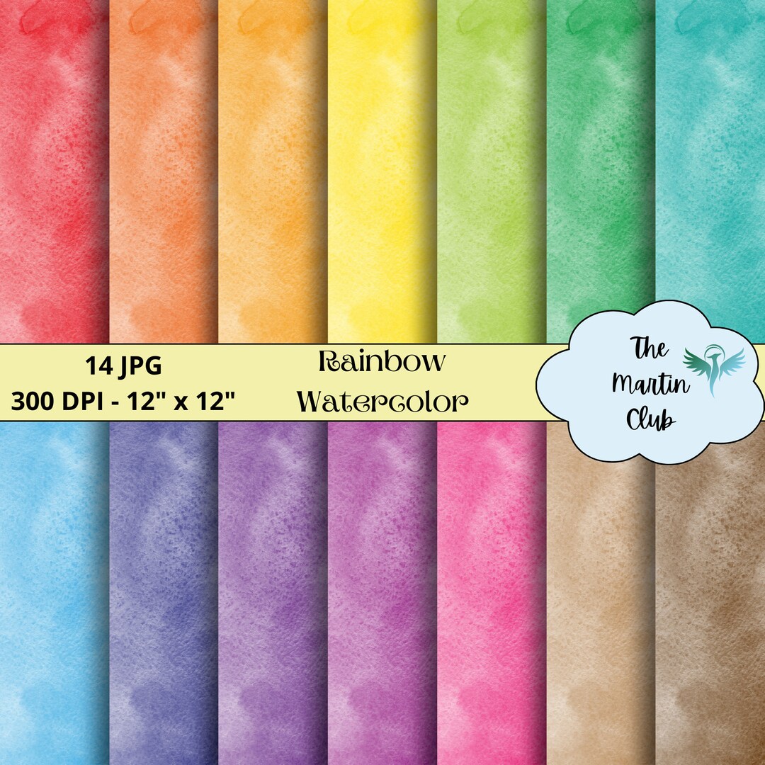 Rainbow Watercolor Background Digital Papers Watercolor Texture ...